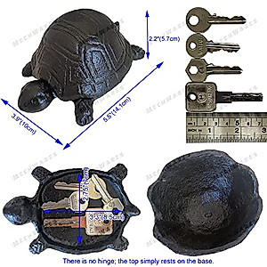 MechWares – Animal Style Cast Iron Key Hider- Hidden Key Holder for Outdoor and Indoor -Room Decoration- Garden Accessory- for Key | Ear Studs | Ring | Paper Clip- 1 Pcs (Turtle-Large)