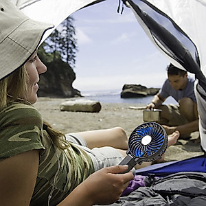 Portable Handheld Fan,USB Rechargeable Mini Fan with 2200mAh Battery Operated, Small Hand Held Fans 3 Speeds Adjustable, 180° Rotation Foldable Personal Desk Fan for Home Office Desktop and Travel