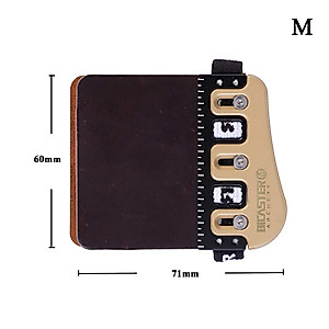 BICASTER Barebow Finger Tabs Cordovan Leather + Brass String Walking Finger Guards - RH (Medium)