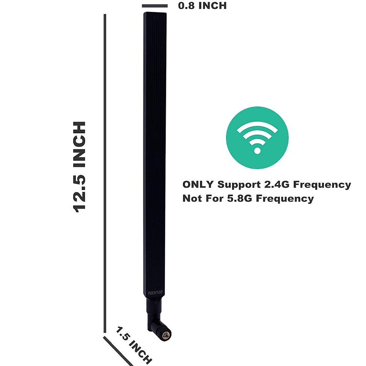 TECHTOO WiFi Antenna 2.4GHz 10 dBi for Wireless Router - Security IP Camera - USB Card Adapter - PCI PCIe Cards - Range Extender - PC Desktop - Drone - Signal Booster (2.4GHz RP-SMA 1-Pack)