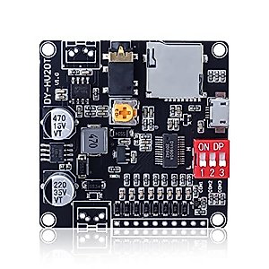 20W Voice Playback Module, PEMENOL DC 6-35V Sound Board USB Downloadable Music Player 24-bit DAC Output MP3 WAV Support TF Card 32GB Max for Broadcast Device DIY Valentine's Day Gift