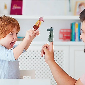 4PCS Three Little Pigs Finger Puppets - Mini Animal Puppets for Kids Storytelling and Playtime Puppet Theater Plush Cartoon Finger Puppet for Toddlers