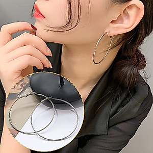 60pcs Beading Hoop Earrings Finding,FUNCYboo Round Earring Hoop Open Earring Beading Hoop for Jewelry Making DIY Crafts 30mm 40mm 50mm