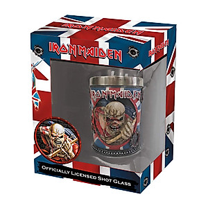 Nemesis Now B4126M8 Iron Maiden Shot Glass 7cm Blue, Resin w/Stainless Steel Insert