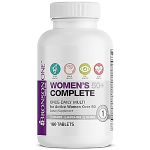 Bronson ONE Daily Women’s 50+ Complete Multivitamin Multimineral, 180 Tablets