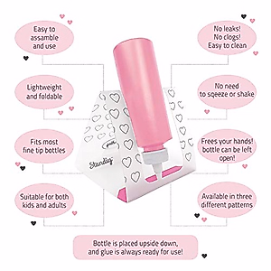 STANDIY Liquid Glue Stand - Craft Glue Bottle Holder, Fine Tip, Precision Tip, and Needle Tip Glue Bottle Stand, Scrapbooking Tools, Your Glue is Always Ready for Your Craft Projects, (Hearts)