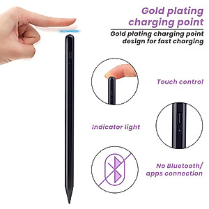 iPad Air Pencil 2024 - Stylus Pen for iPad Air M2 11" 13", iPad 10th 9th Generation, iPad Air 5th 4th Generation - Magnetic and Palm Rejection iPad Air Pen Fast Charging, Black