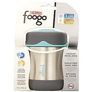 Thermos Foogo Vacuum Insulated Stainless Steel 10-Ounce Food Jar, Charcoal/Teal (B3004TS2)