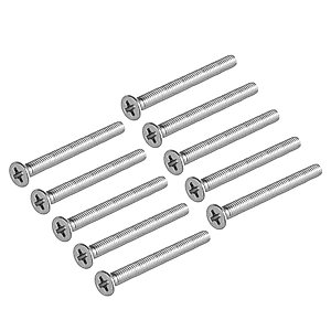 uxcell M3x40mm Flat Head Machine Screws, Phillips Cross Screw, 304 Stainless Steel, Fasteners Bolts 30Pcs