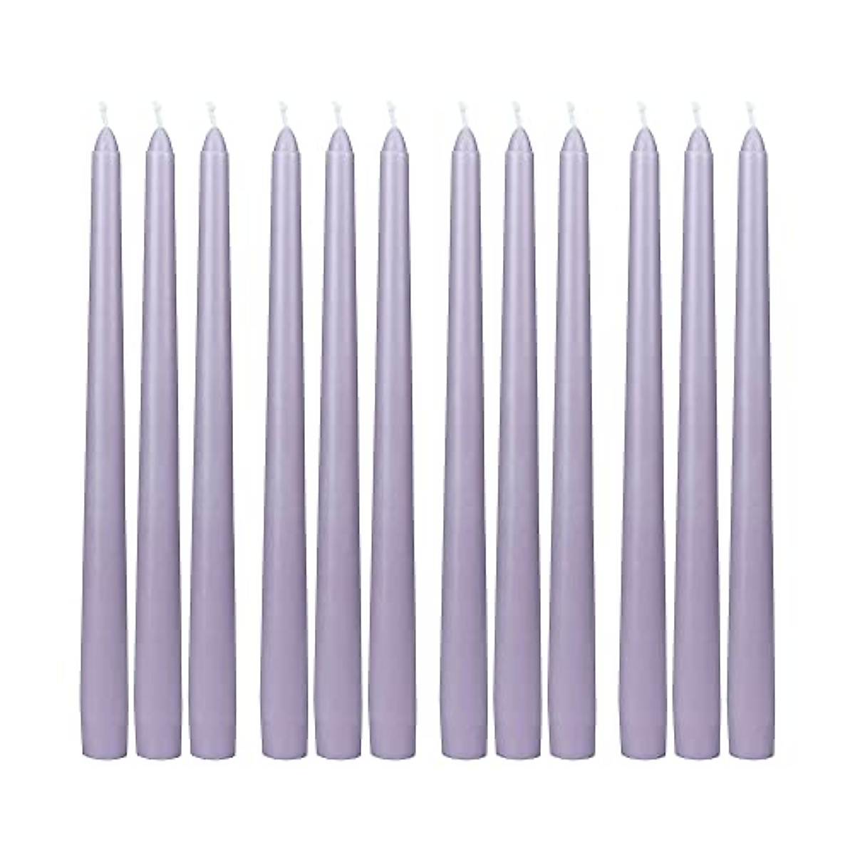 Zest Candle 12-Piece Taper Candles, 10-Inch, Lavender