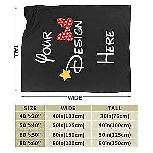 Custom Blanket Personalized Blanket Customized Blanket with Photos Text Logo Throw Blankets Soft Cozy for Christmas Halloween Birthday Day Valentines Day Gift 80"x60"