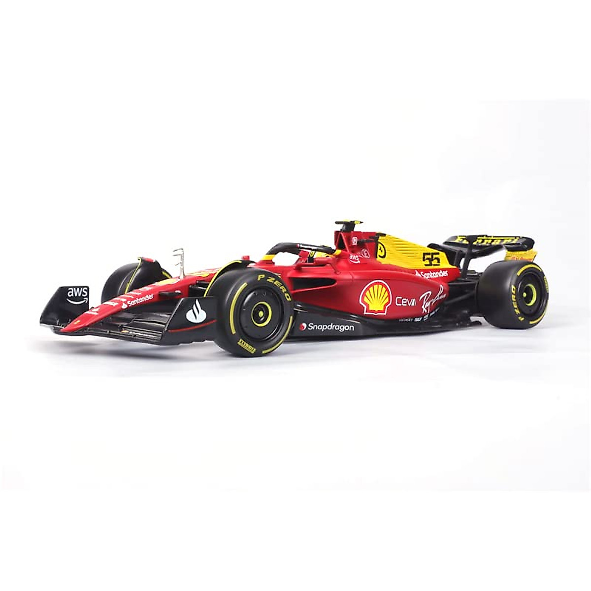 Xiangtat Bburago 1/18 2022 F1-75 75th Anniversary #16 Charles Leclerc F1-75#55 Carlos Sainz Alloy Luxury Vehicle Diecast Cars Model Toy Collection Gift (1/18 F1-75 75th #55)