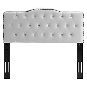 Modway MOD-6411-LGR Sophia Tufted Performance Velvet King/California King Headboard, Light Gray