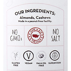 Spread The Love Almond Cashew Power Butter, 16 Ounce (All Natural, Vegan, Gluten-free, No salt, No sugar, No palm-oil, No-GMOs) (1-Pack)
