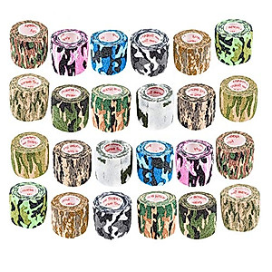 Prairie Horse Supply Vet Wrap Tape Bulk (Assorted Camo Colors) (24 Pack) (2 Inches Wide) Vet Wrap Medical First Aid Tape Self Adhesive Adherent for Ankle Wrist Sprains and Swelling