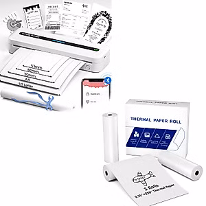 Omezizy Portable Printer Wireless Travel - Upgarde Portable Thermal Printer with Paper Bin, Portable Printers Wireless for Travel, Rechargeable Travel Printer Support US Letter and Multiple Sizes