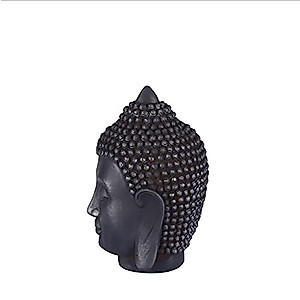 Resin Buddha Head Statue, Meditating Buddha Figurine Ornament Buddhist Supplies for Home Decoration