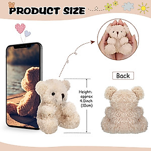 Chivao 36 Pcs Mini Stuffed Bears Bulk 4 Inch Small Plush Bear Animal Mini Bear Plush Toys Soft Tiny Bears for Christmas Birthday Wedding Party Favors Keychain Bag Charm(Apricot, Brown)