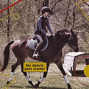 Kavallerie Dressage Horses Boots: Fleece-Lined Faux Leather Woof Brushing Boots for Training, Jumping, Riding, Eventing - Quick Wear for Breathable, Lightweight & Impact-Absorbing Wrap, XL