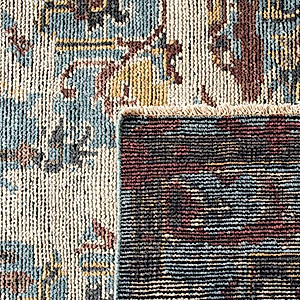 SAFAVIEH Izmir Collection 8' x 10' Blue / Light Brown IZM101T Hand-Knotted Traditional Premium New Zealand Wool Area Rug