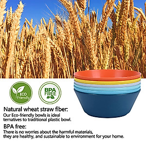 Unbreakable Large Cereal Bowls Set of 6, 32 Ounce BPA-Free Microwave and Dishwasher Safe Salad Bowls, Stackable Color Kitchen Bowls for Serving, Soup, Oatmeal, Pasta, Noodles - 6 Colors