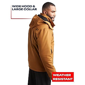 Reebok Men's Winter Coat –Softshell Jacket with Removable Puffer Coat – System Ski Jacket for Men (M-XXL), Size Medium, Timber