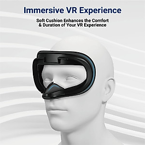 TNP VR Face Cover and Lens Protector Compatible with Oculus Quest 2 - Oculus Quest 2 Silicone Face Cover with Nose Light Blocker and Proof Lens - Sweat Guard Silicone Cover for Oculus Quest 2