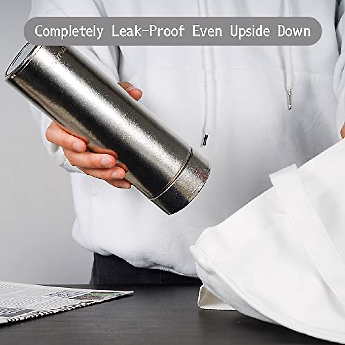 Tajavl 18oz Titanium Tea Tumbler with Filter, Double Walled Vacuum Insulated Travel Mug with Infuser Strainer, Leakproof thermos Water Bottle for Tea Coffee Beverages