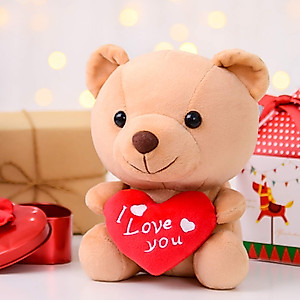 Gloveleya for Mom I Love You Stuffed Teddy Bear Gifts for Mom Holding Heart Bear Plush Toy 6 Inches