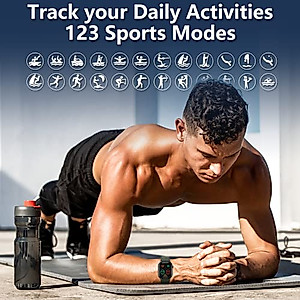 Military Smart Watches for Men(Answer/Make Calls), 1.91'' Fitness Tracker Watch 123 Sport Modes Outdoor Sport Watch with Heart Rate Blood Oxygen Sleep Monitor Steps Calories for Android and ios Phone