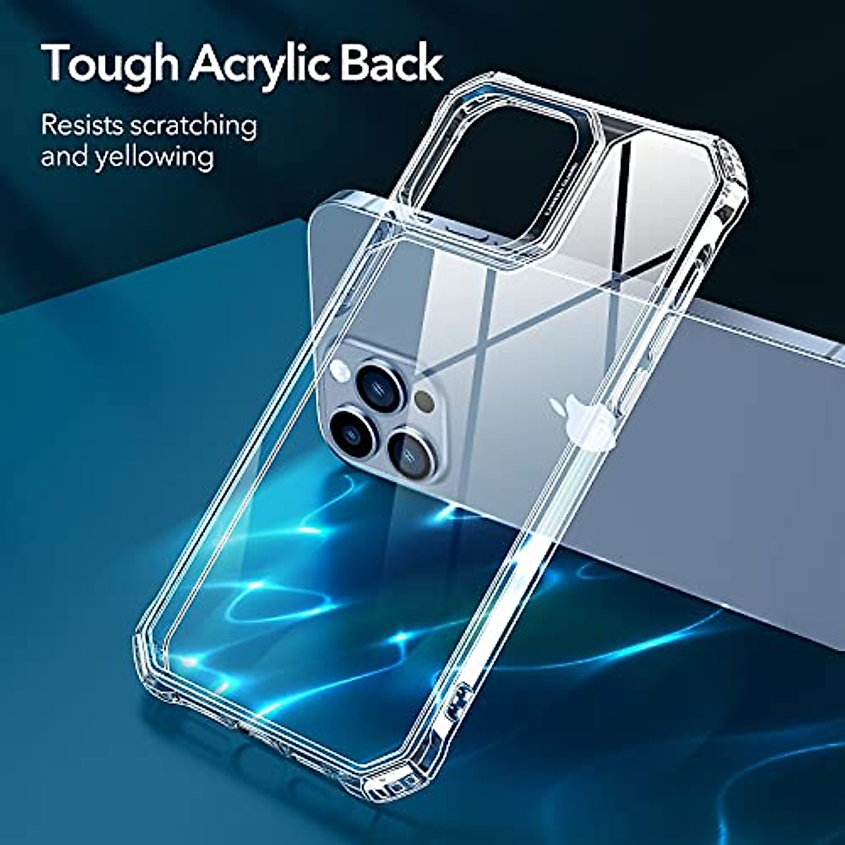 ESR for iPhone 13 Pro Phone Case, 13 Pro Case Clear, Military-Grade Protection, Shockproof Air-Guard Corners, Yellowing-Resistant Acrylic Back, Phone Case for iPhone 13 Pro, Air Armor Case, Clear