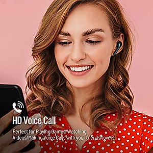 Wireless Earbuds with Charging Case, Bluetooth 5.0 Earphones 20Hrs Playing Time in-Ear Clear Call Stereo Sound Built-in Mic Sweatproof Auto Pairing for iPhone Samsung Android, Noise Cancelling
