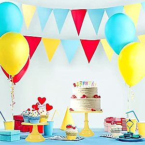 3-Set Cake Stand Set, Metal Cupcake Dessert Holder Party Serving Tray for Baby Shower Wedding Birthday Parties Celebration,Yellow