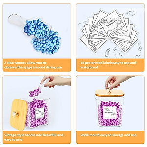 ASMALAM 3 Pack Laundry Room Organization Storage Containers Acrylic Jars and Dryer Sheet Container with Lids and Labels for Laundry Detergent Laundry Pods Containers Dry Sheet Organizing