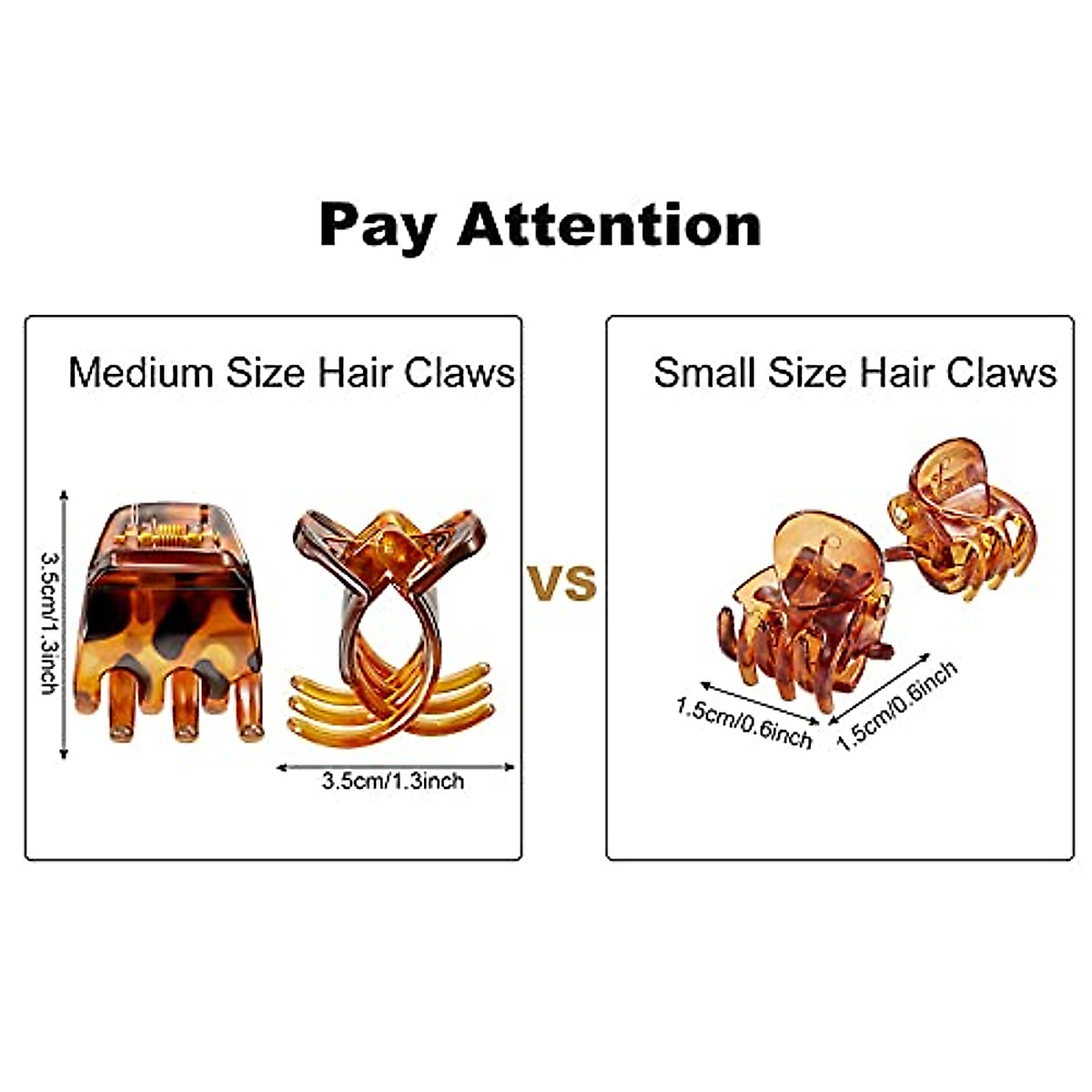 12 Hair Claw Clips, Medium Size 1.3 Inch Jaw Grips for Women with Thick or Medium Hair (Black and Brown)