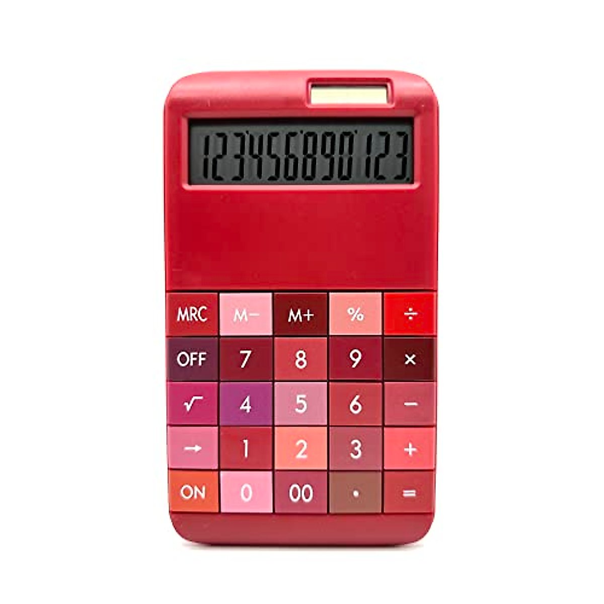 AOAILION Colorful Calculator Solar and Battery Dual Power with 12-Digit LCD Display and Big Button,Red Calculator for Women and Girls (Red)