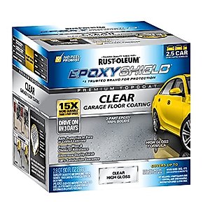 Rust-Oleum 292514 EpoxyShield Premium Floor Coating Kit, Clear