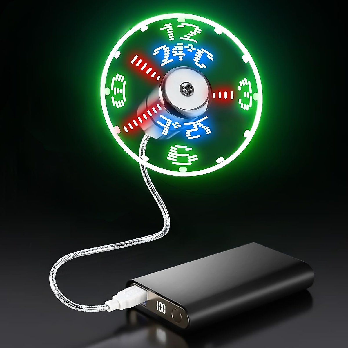 BREIS New USB Clock Fan with Real Time Clock and Temperature Display Function,Silver,1 Year Warranty
