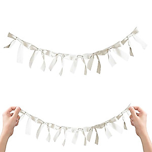 JeVenis 1Pcs Short White Bow Garland Bow Ribbon Banner Coquette Bachelorette Party Coquette Birthday Party Bow Party Decorations