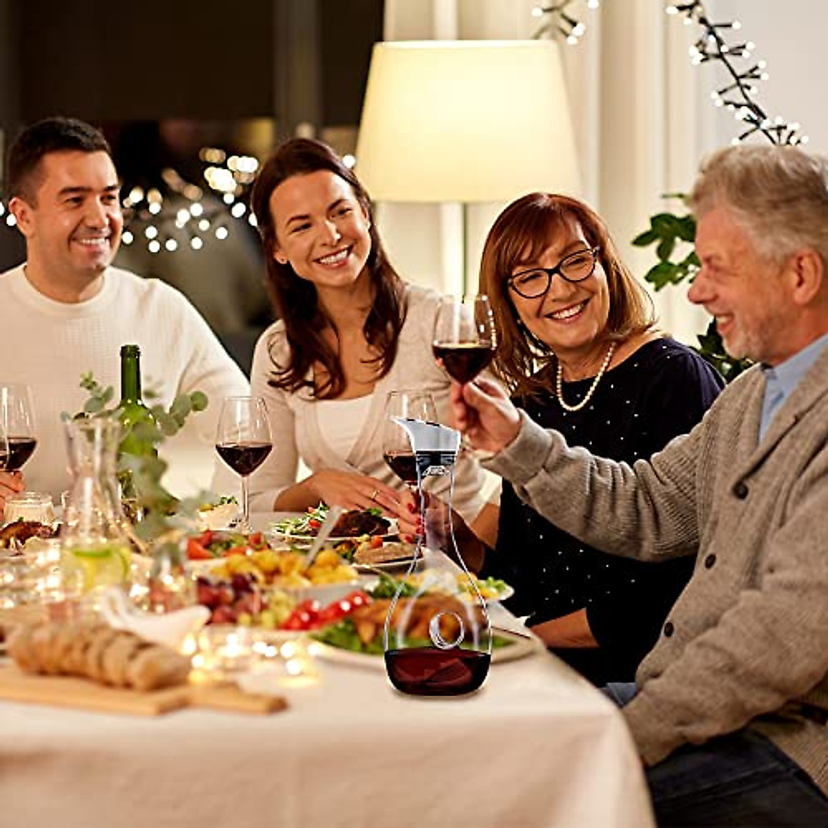 Wine Decanter Built-in Aerator Pourer,Hand Blown Crystal Carafe,Wine Carafe Red Wine Decanter,Pierced Decorative Snail Red Wine Decanters