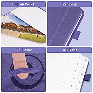 Address Book with Alphabetical Tabs, Hardcover Password Book, Address Organizer Keep Track of Phone Numbers, Special Days, Birthdays, Anniversaries and Notes (5.3'' x 7.7", Purple)