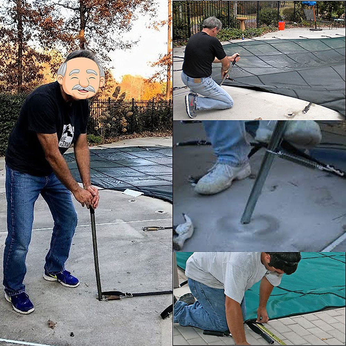 scottchen PRO Pool Cover Tool Swimming Pool Rod 26-1/2inch Pool Safety Cover Installation and Removal Tool