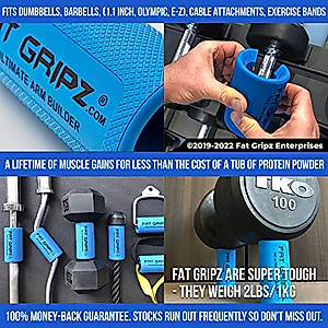 Fat Gripz Pro - The Simple Proven Way to Get Big Biceps & Forearms Fast - at Home Or in The Gym (Winner of 3 Men’s Health Magazine Awards) (2.25” Outer Diameter)