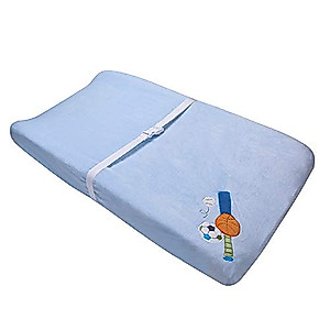 Coral Velvet Nursery Diaper Changing Table Cover Baby Girl Baby Boy Diaper Changing Pad Cover 1PC (Light Blue Sports)