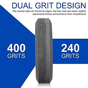 Axe Sharpener Sharpening Dual Grit Multipurpose Sharpener Puck Tool Sharpener Stone Whetstone with Flannel Bag for Hatchet Garden Tools, 240 Grits and 400 Grits(3 Pieces)