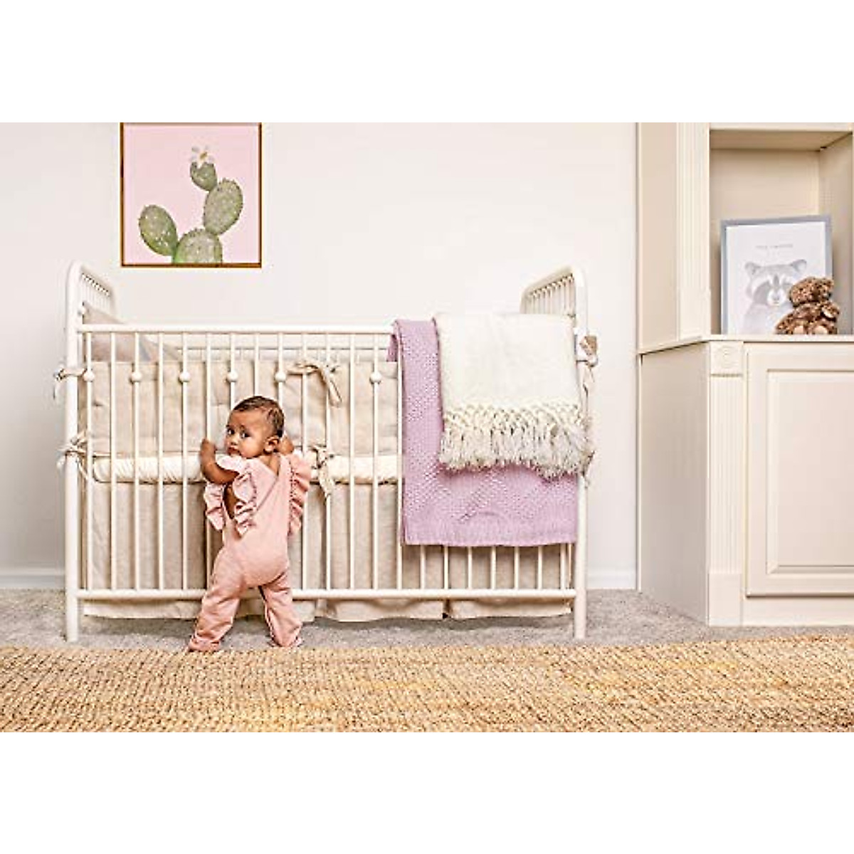 Pure Bamboo Sheets - Bamboo Crib Fitted Sheet (52"x28"x6") for Girls and Boys - 100% Organic Bamboo, Luxuriously Soft, Ultimate Cooling, Fits Standard Size Crib Mattress (Pink)