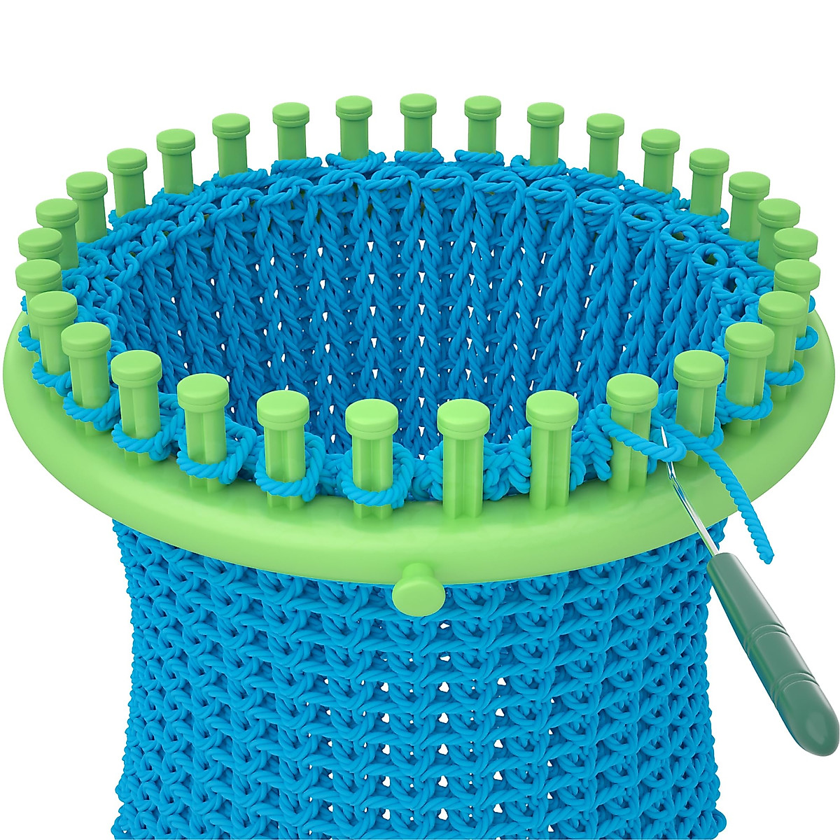 Readaeer Round Knitting Looms Set Craft Kit Tool with Hook Needle and Pompom Maker