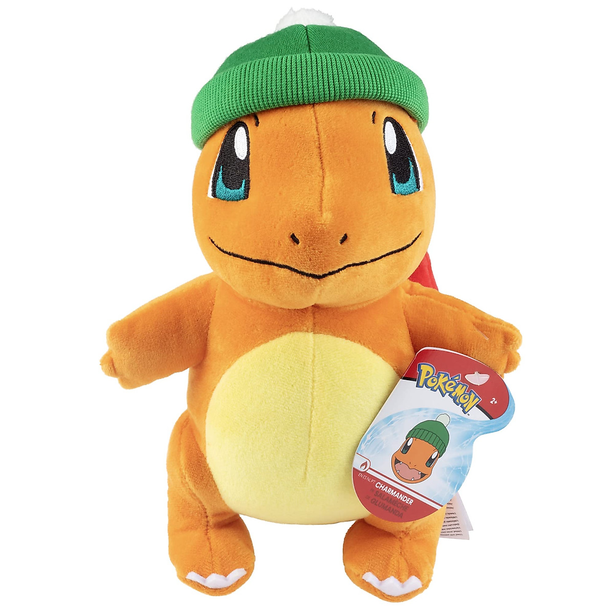 Pokémon 8" Charmander Plush with Winter Hat Accessory - Officially Licensed - Generation 1 Starter - Stuffed Animal Toy Figure - Gift Kids, Boys, Girls - 2+