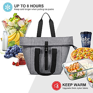Large Lunch Bag Insulated Cooler Bags Leakproof Reusable Grocery Tote Bags Food Delivery Bag for Travel, Picnic, Beach, Camping, Shopping