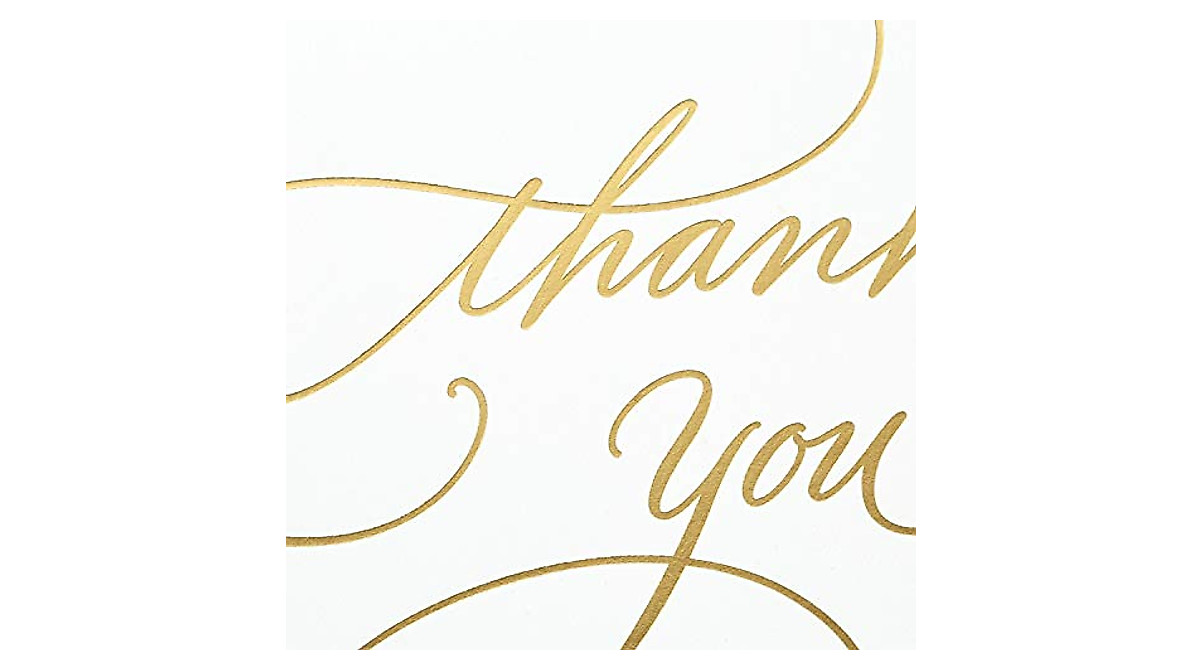 Hallmark Gold Foil Thank You Cards Set – 100 Elegant Stationery Notes